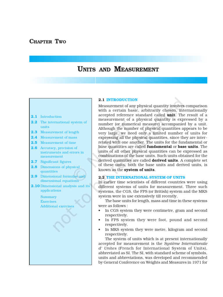 AR 1. Units and Measurements | PDF | International System Of Units ...