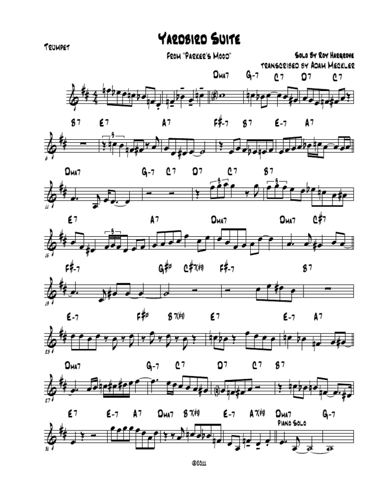 Roy Hargrove Yardbird Suite Transcription BB | PDF | Maison et jardin