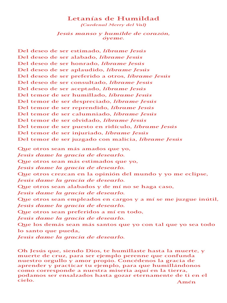 Letanias de La Humildad | PDF