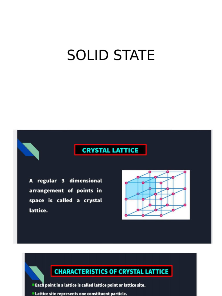 Solid State CHPT 1 | PDF