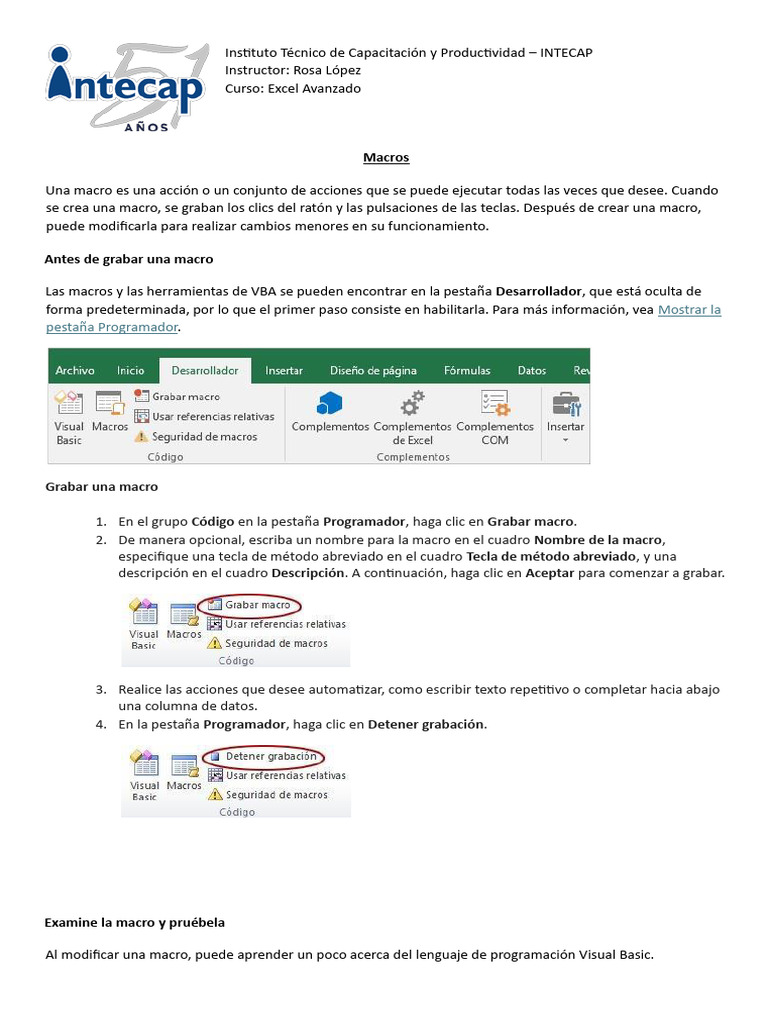Cómo Crear y Modificar Macros en Excel | PDF