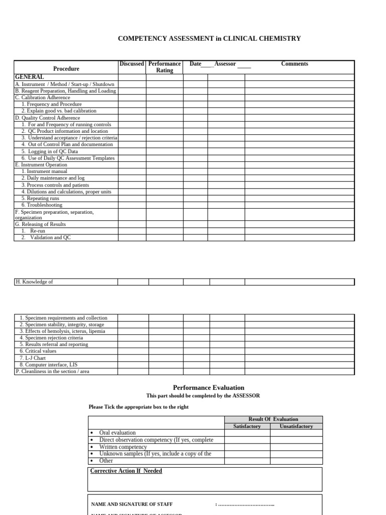Template Chemistry Assessment Form | PDF