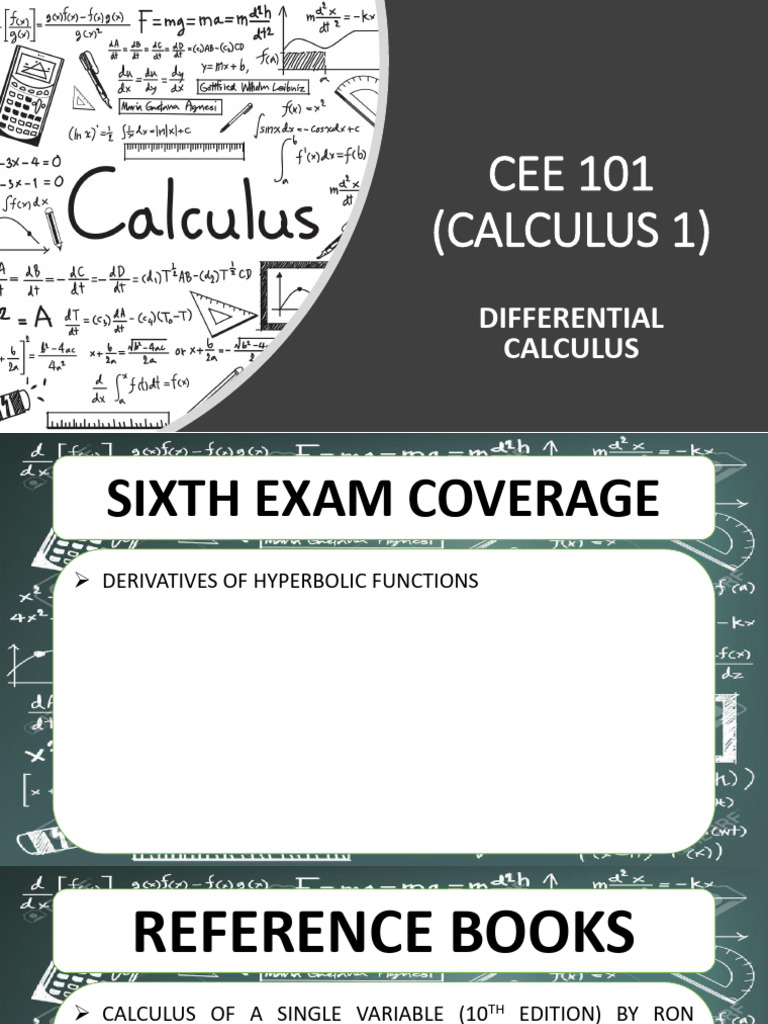 11-CEE-101-CALCULUS-1-Derivative-of-hyperbolic-function | PDF | Subtraction | Differential Calculus