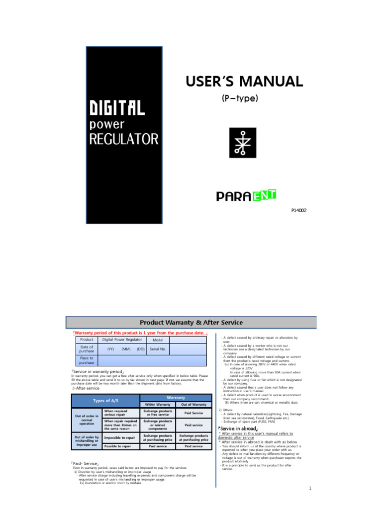 Digital Power Regulator User Manual | PDF | Mains Electricity | Fuse ...