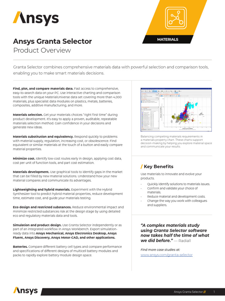 Ansys Granta Selector Brochure | PDF | Metals | 3 D Printing