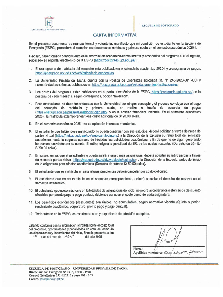 Carta Informativa | PDF