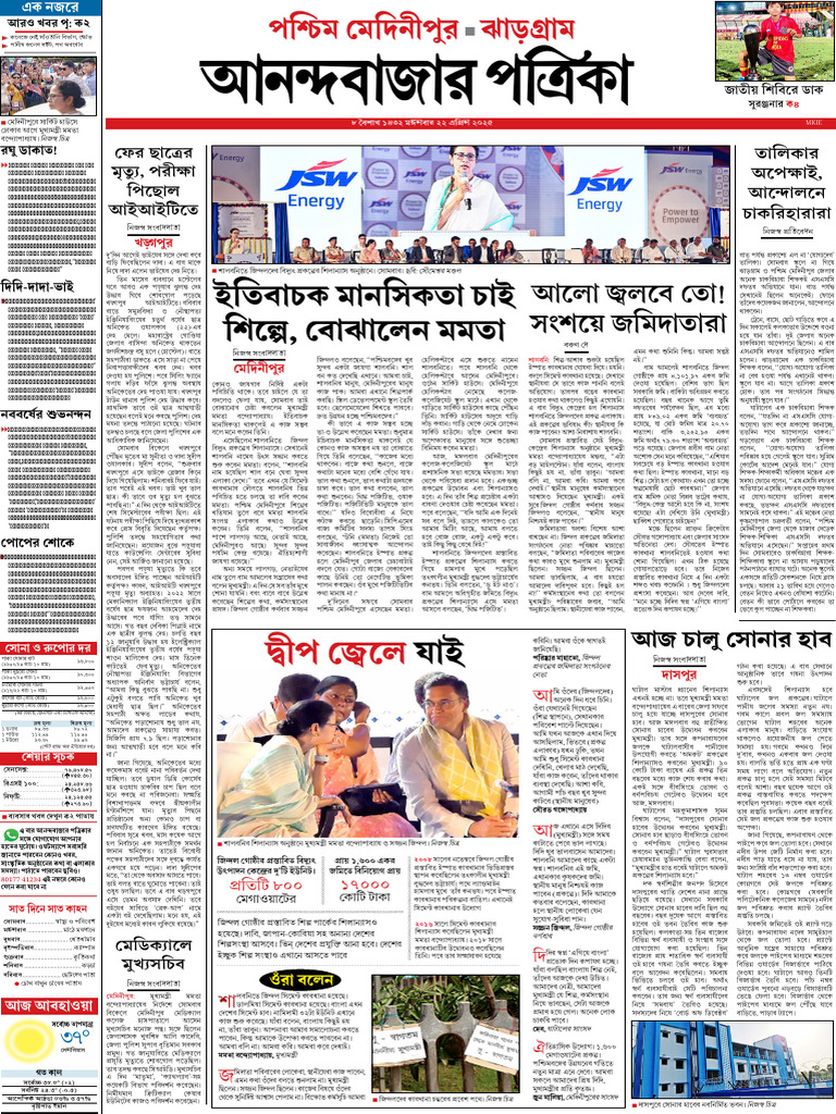 Anandabazar Patrika MKIE - West Midnapur-Jhargram 20250422 | PDF