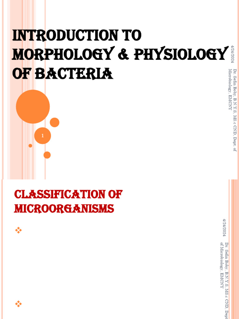 Introduction To Morphology & Physiology of Bacteria | PDF | Cell ...