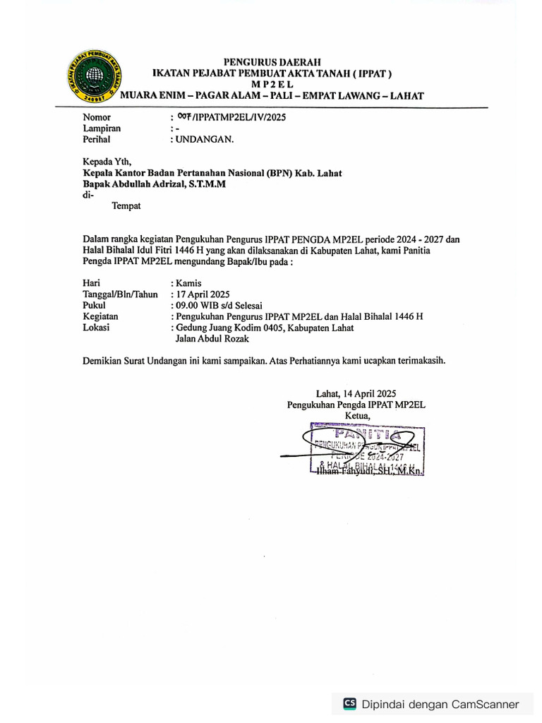 Undangan BPN-1 | PDF