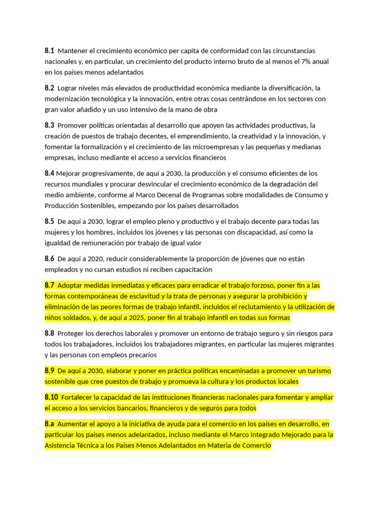 Metas Ods | PDF | Empleo | Sustentabilidad