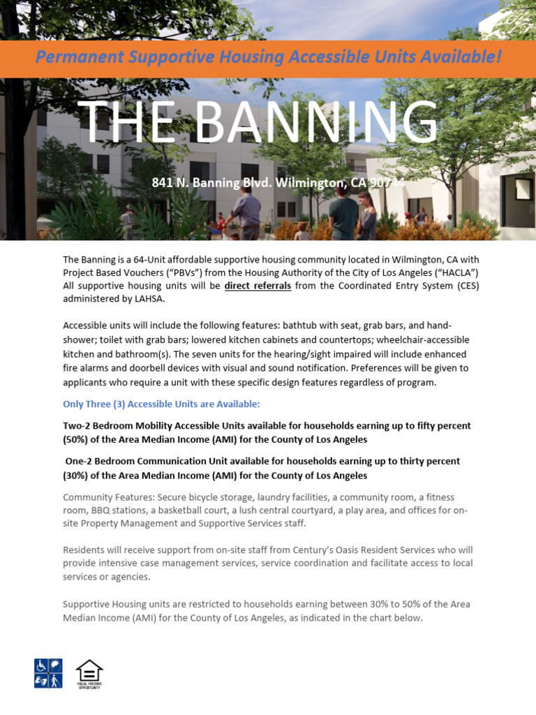 The Banning Flyer Supportive Housing Final Draft 11.5.2024 Remediated | PDF | Room | Disability