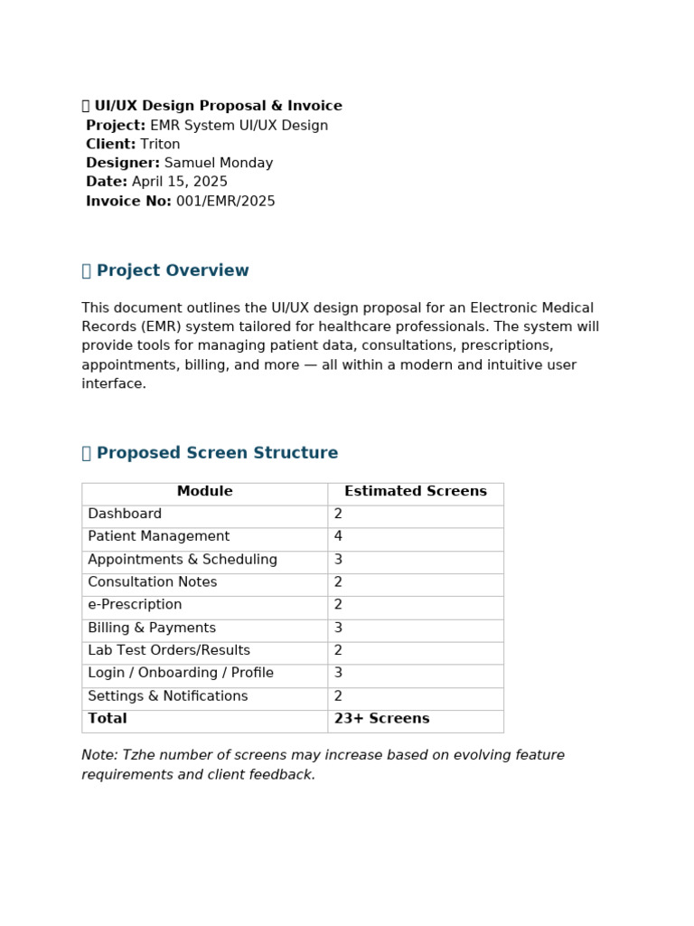 EMR System UI Design | PDF