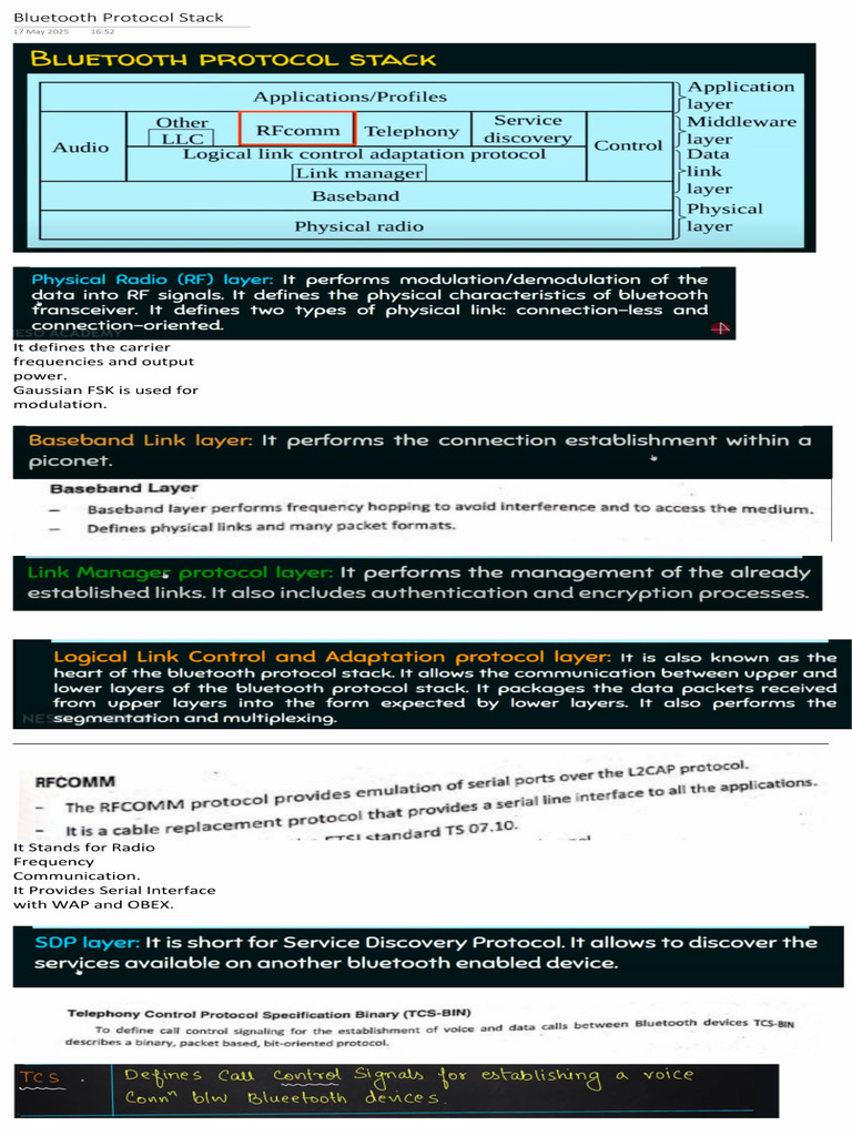 Bluetooth Protocol Stack | PDF