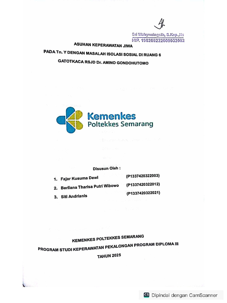 Askep ISOS Gatotkaca Seminar Jiwa | PDF