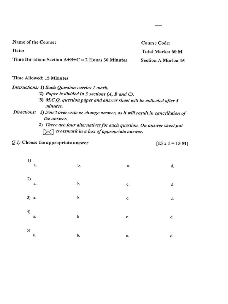 60 Marks Paper Structure | PDF