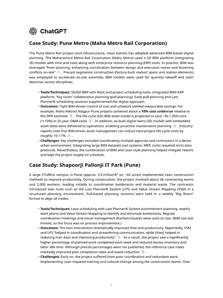 Pune Metro Case Study: BIM & Lean Success | PDF | Building Information ...