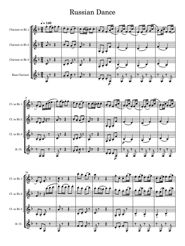 Russian Dance Clarinet Quartet | PDF