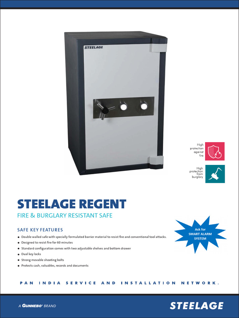 Steelage Regent Safe Datasheet April 2020 | PDF