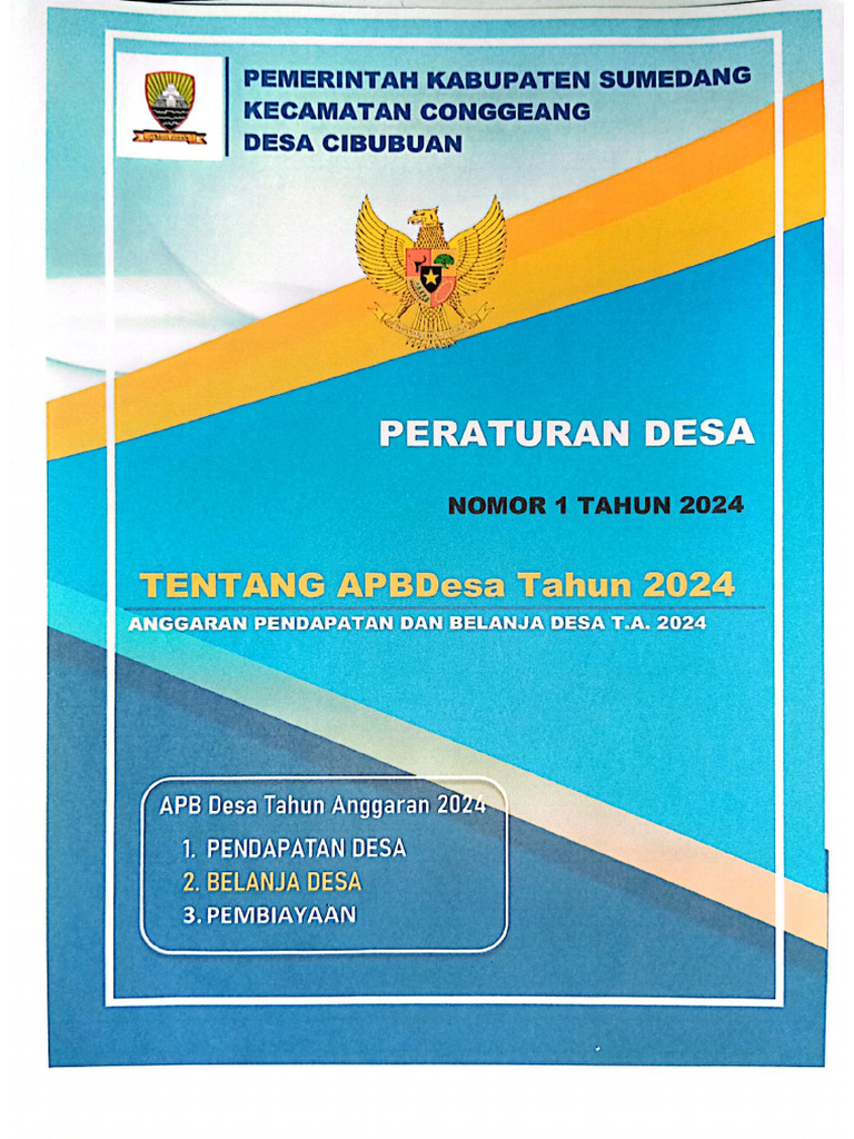 Perdes No 1 Tahun 2024 Tentang Apbdesa Tahun 2024 (3) | PDF