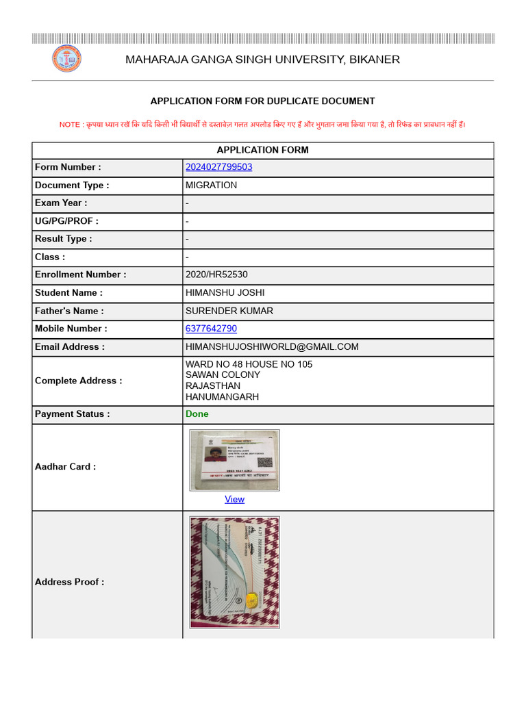 Maharaja Ganga Singh University, Bikaner | PDF