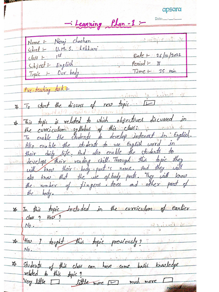 english learning plan | PDF