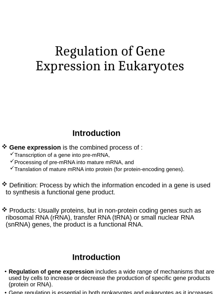 Eukaryotic Gene Expression Regulation | PDF | Messenger Rna | Gene ...
