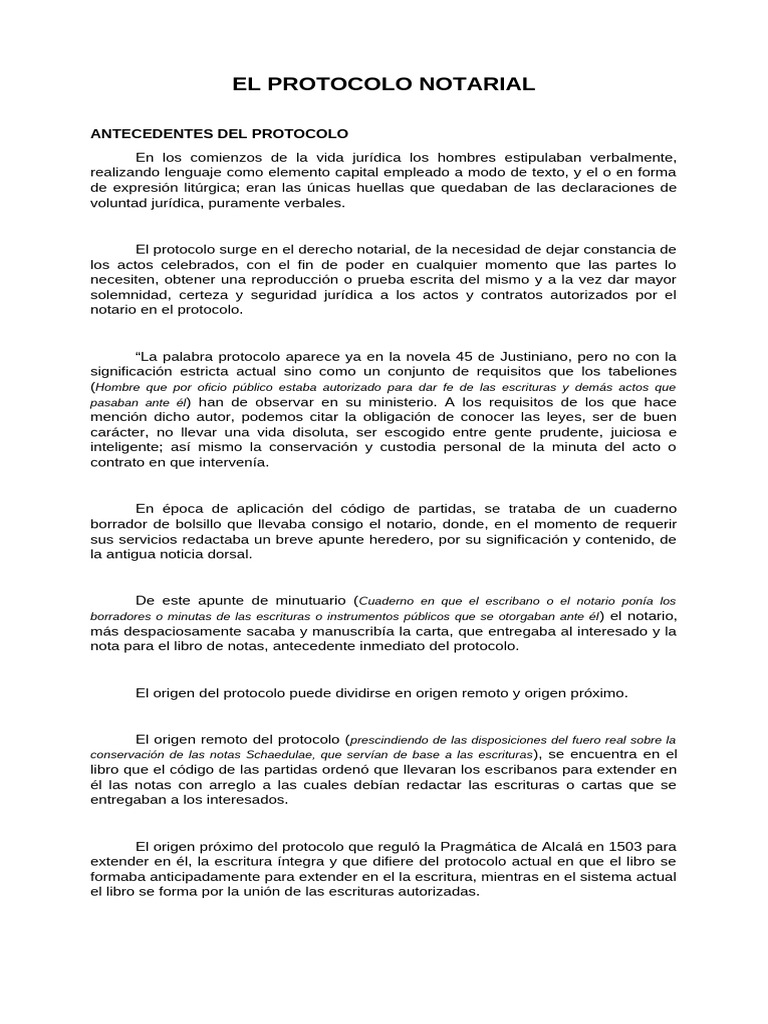 El Protocolo Notarial | PDF | Propiedad | Derecho Civil (Common Law)