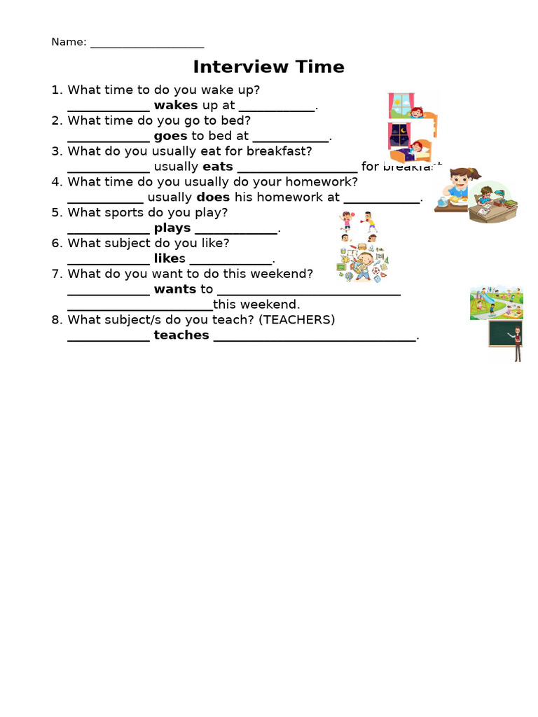 Daily Routine Interview Template | PDF