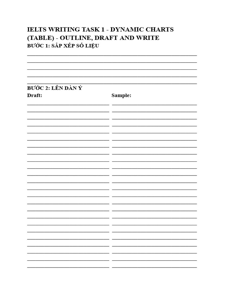 IELTS WRITING TASK 1 - DYNAMIC CHARTS (TABLE) - OUTLINE, DRAFT AND ...
