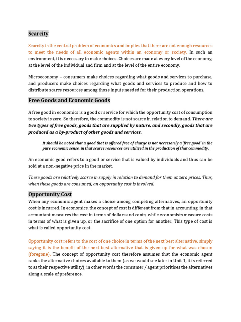Bus102 Intro To Micro Handout 1 | PDF | Economics | Microeconomics
