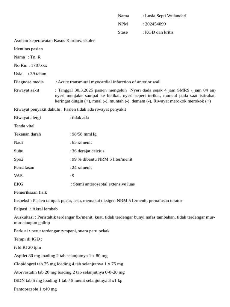 ASKEP KARDIO TN. R | PDF