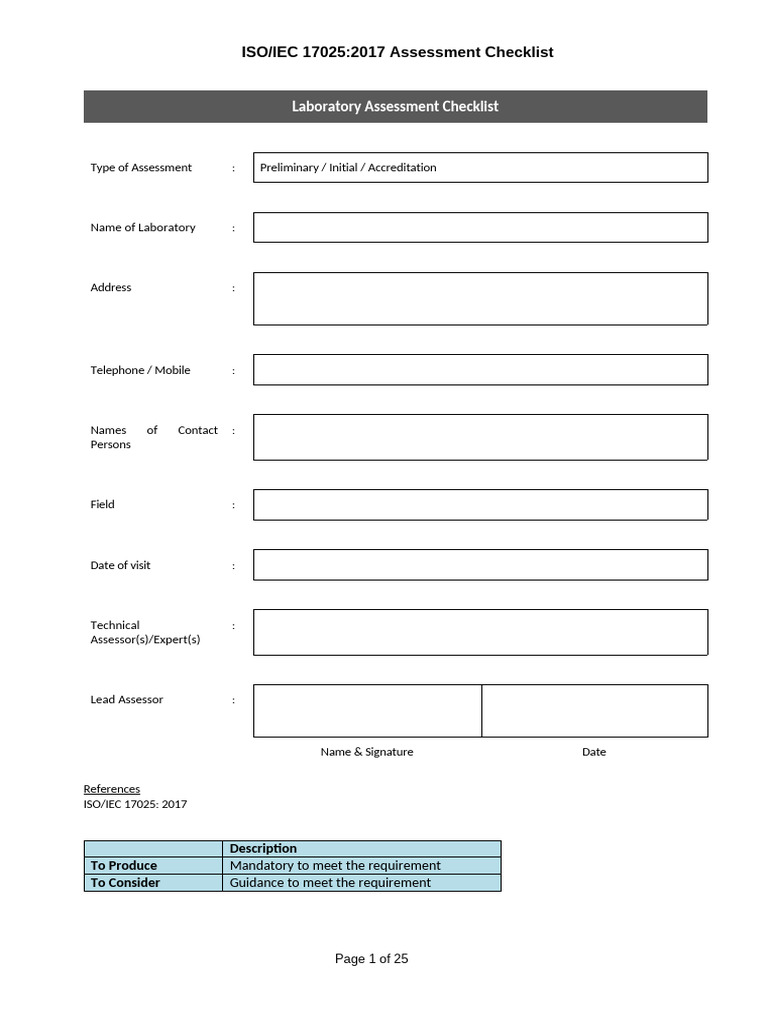 ISO IEC 17025-2017 Checklist | PDF | Calibration | Verification And ...