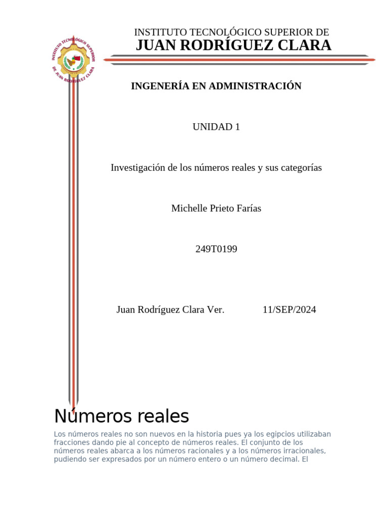Números Reales y Sus Categorias | PDF | Número Real | Decimal