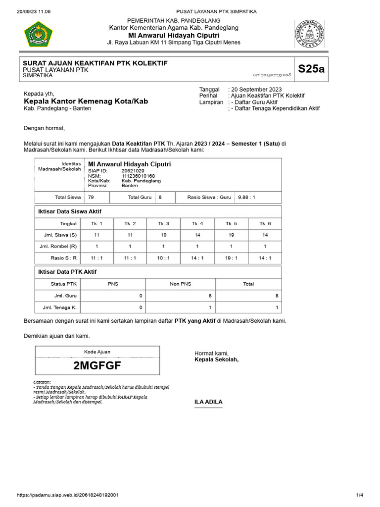Pusat Layanan PTK Simpatika | PDF