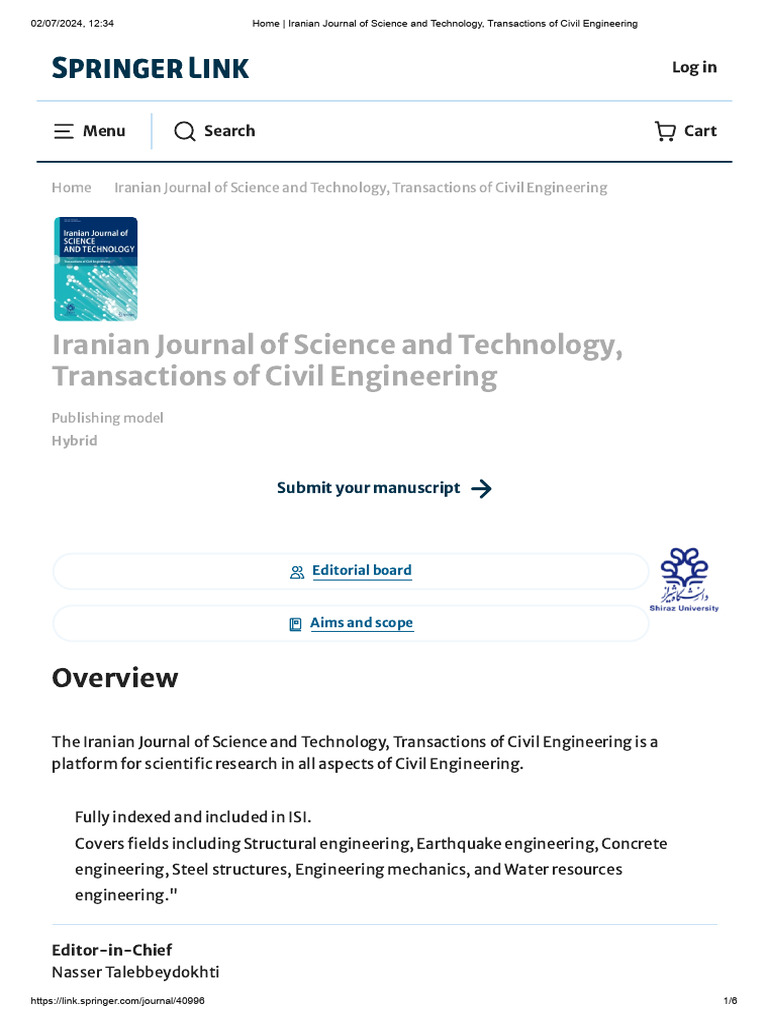 Iranian Journal of Civil Engineering | PDF | Civil Engineering ...