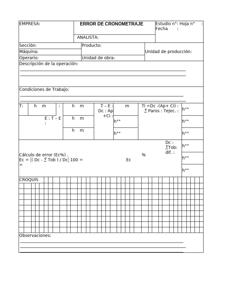 Formato de Error de Cronometraje (1) | PDF