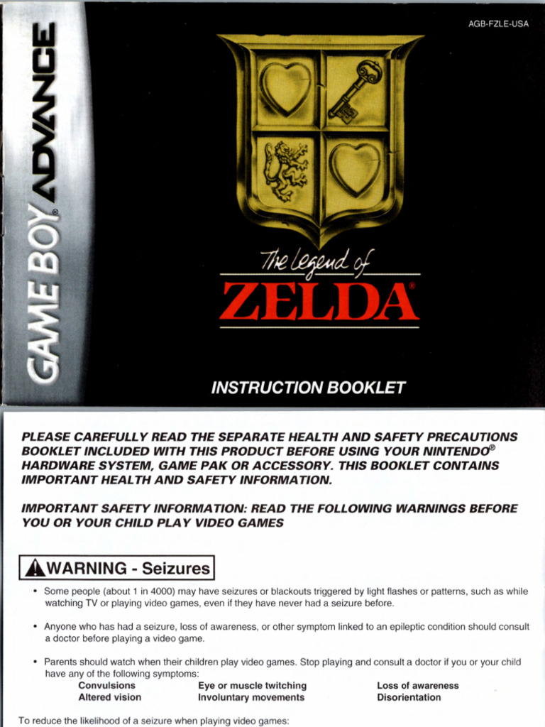 Legend of Zelda, The. GBA Manual. USA. | PDF