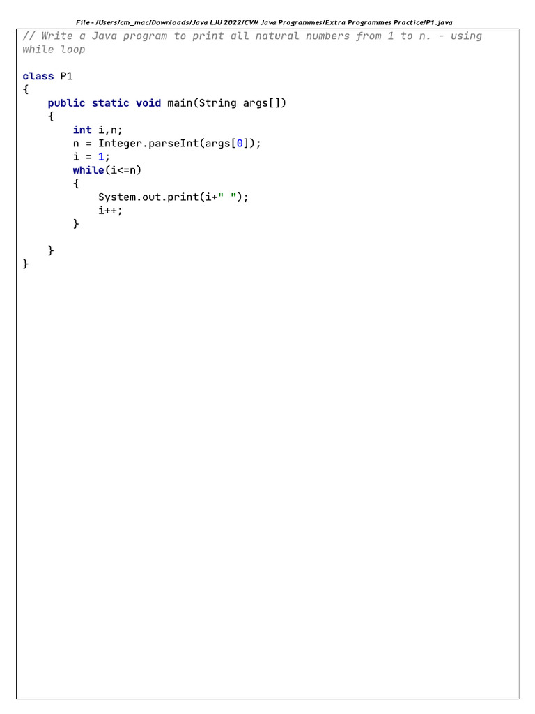 Loop Programmes For Practice | PDF