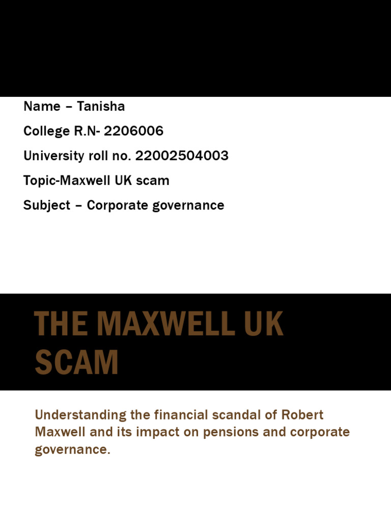 Maxwell Scandal: Corporate Governance Failures | PDF
