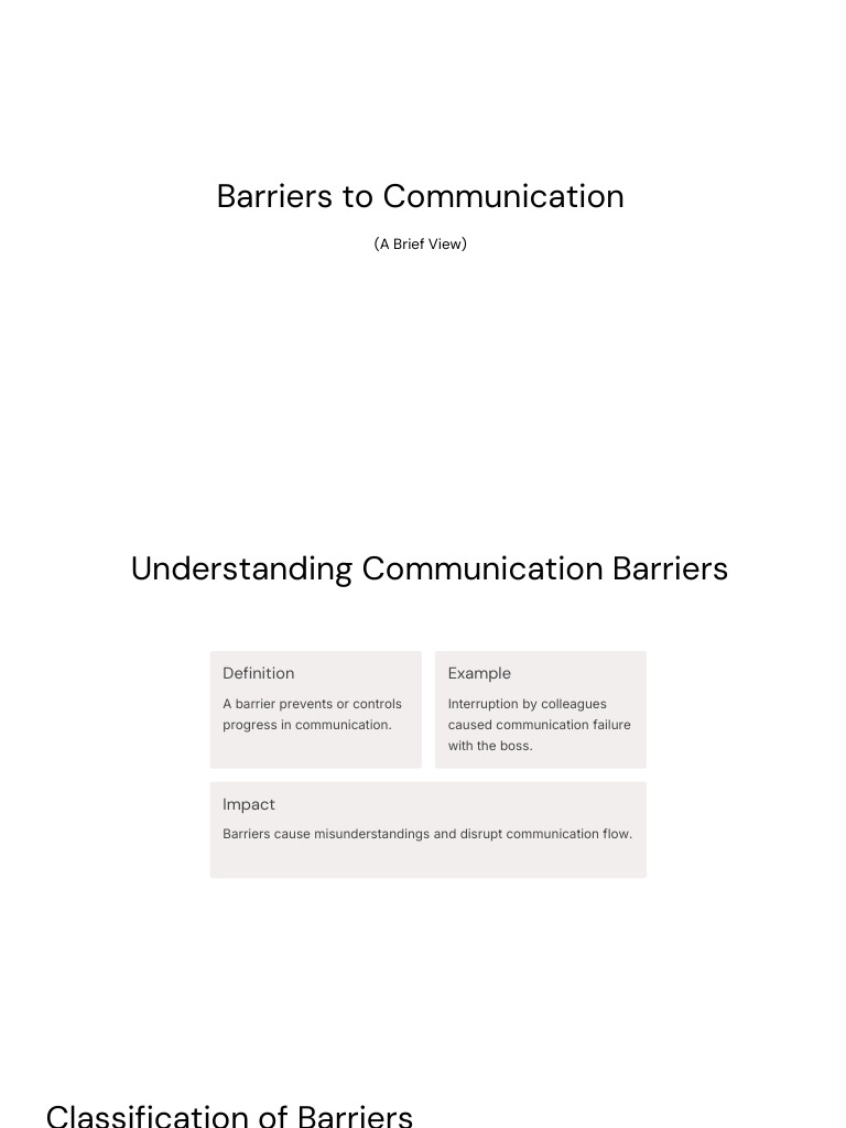 Understanding Communication Barriers | PDF | Communication | Psychology