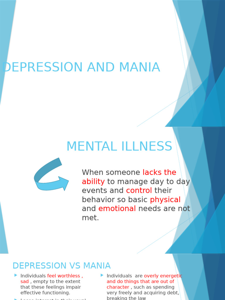 Depression and Mania | PDF | Major Depressive Disorder | Mania