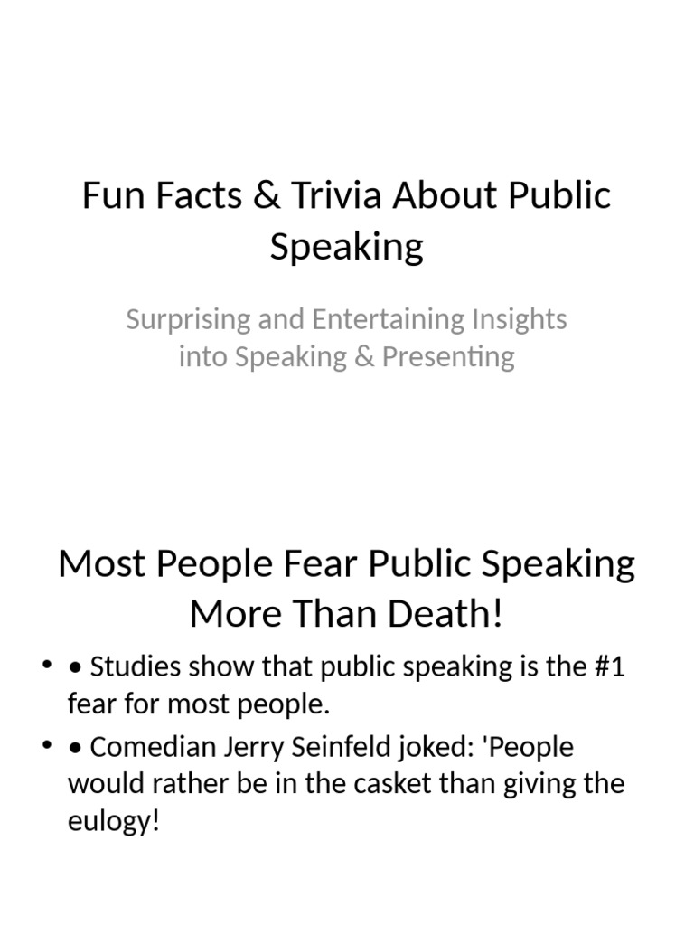 Public Speaking Fun Facts | PDF