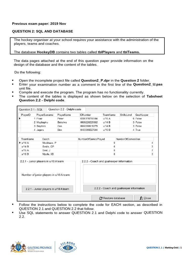 Previous exam paper 2019 Nov | PDF | Databases | Microsoft Access