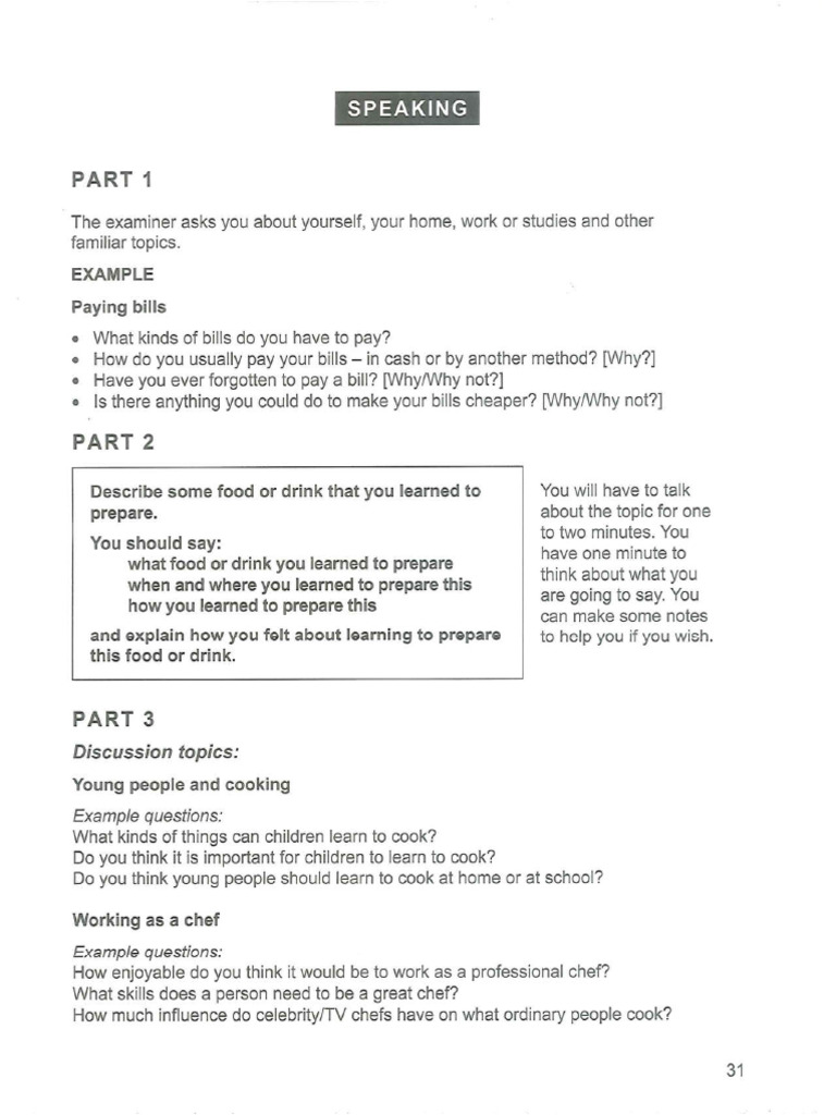 MINI TEST PRACTICE 1 - Speaking Cambridge IELTS Academic 18 - Test 1 ...