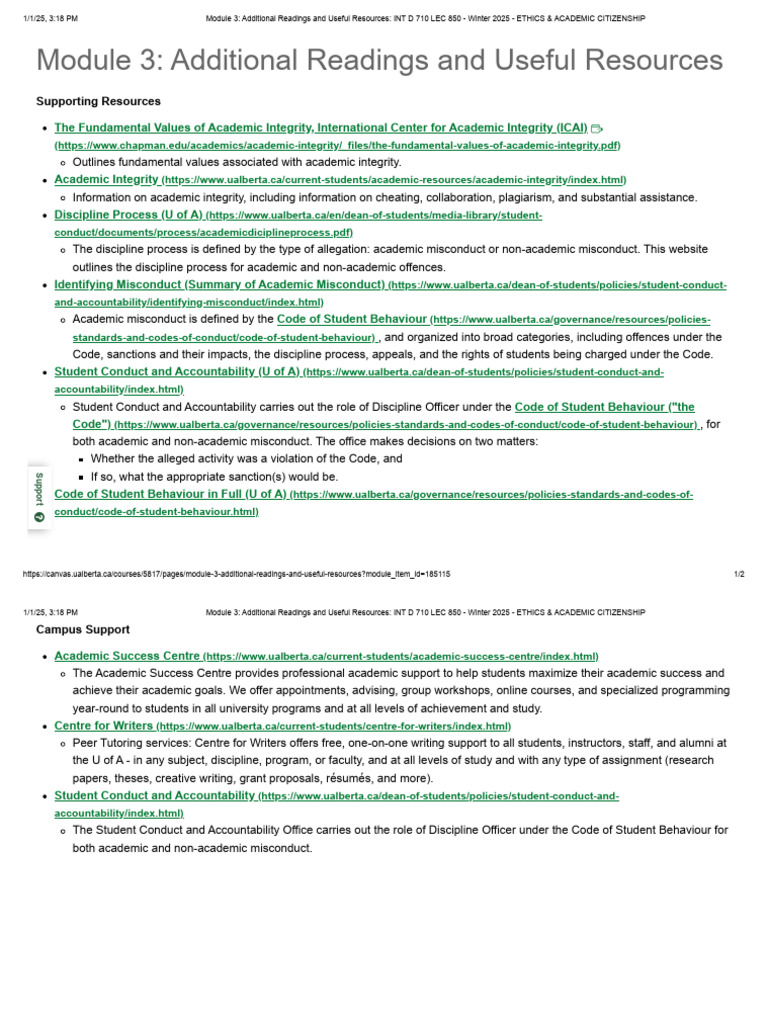 Module 3 - Additional Readings and Useful Resources - INT D 710 LEC 850 ...