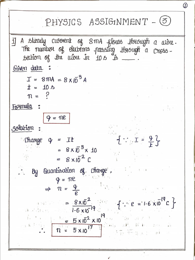 Physics Assignment-1 | PDF
