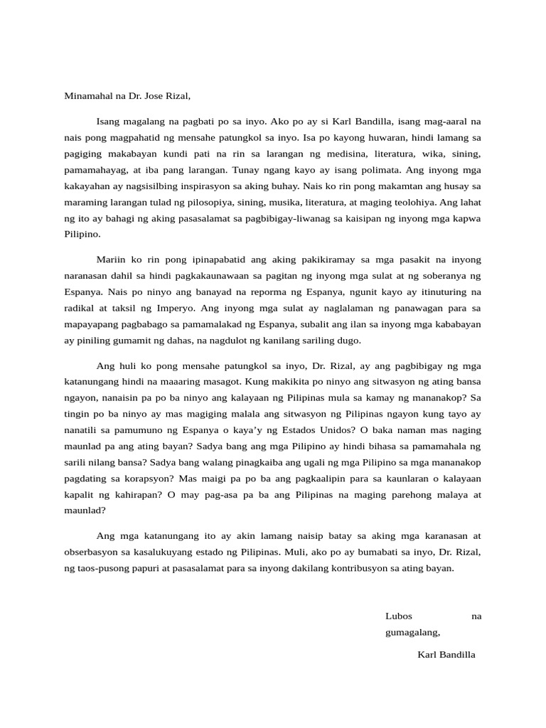 Sulat Kay Rizal | PDF