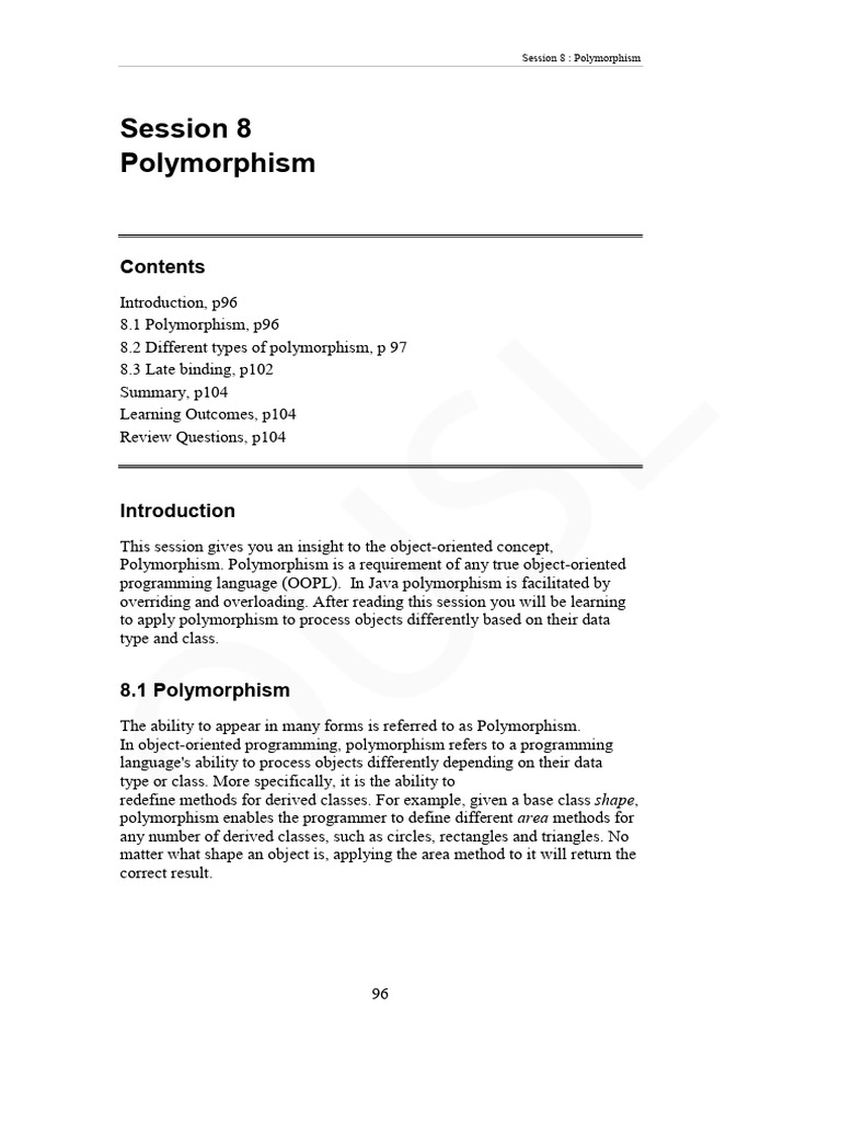 EEI3262 Unit 2 Session 8 | PDF | Method (Computer Programming) | Inheritance (Object Oriented ...