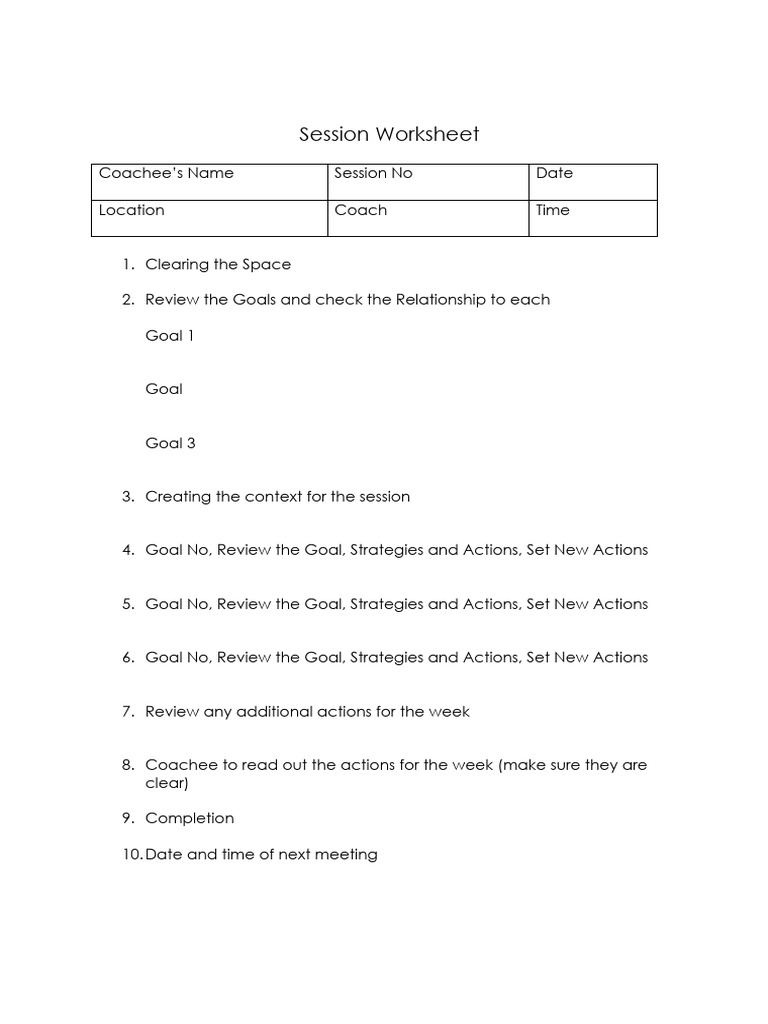 Session Worksheet | PDF