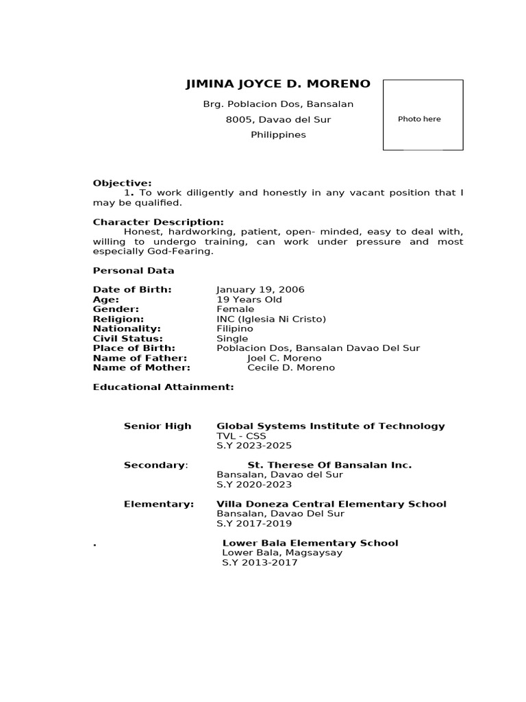 Resume Ni Tampos para Sa Saturday | PDF